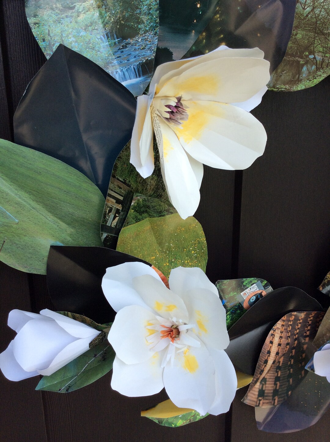Handmade Paper Magnolias Flowers Bridal Wedding Bouquet Table ...