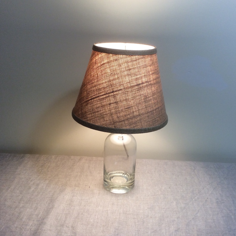 Round Tall Bottle Lamp Clear Glass Fillable Table - Etsy