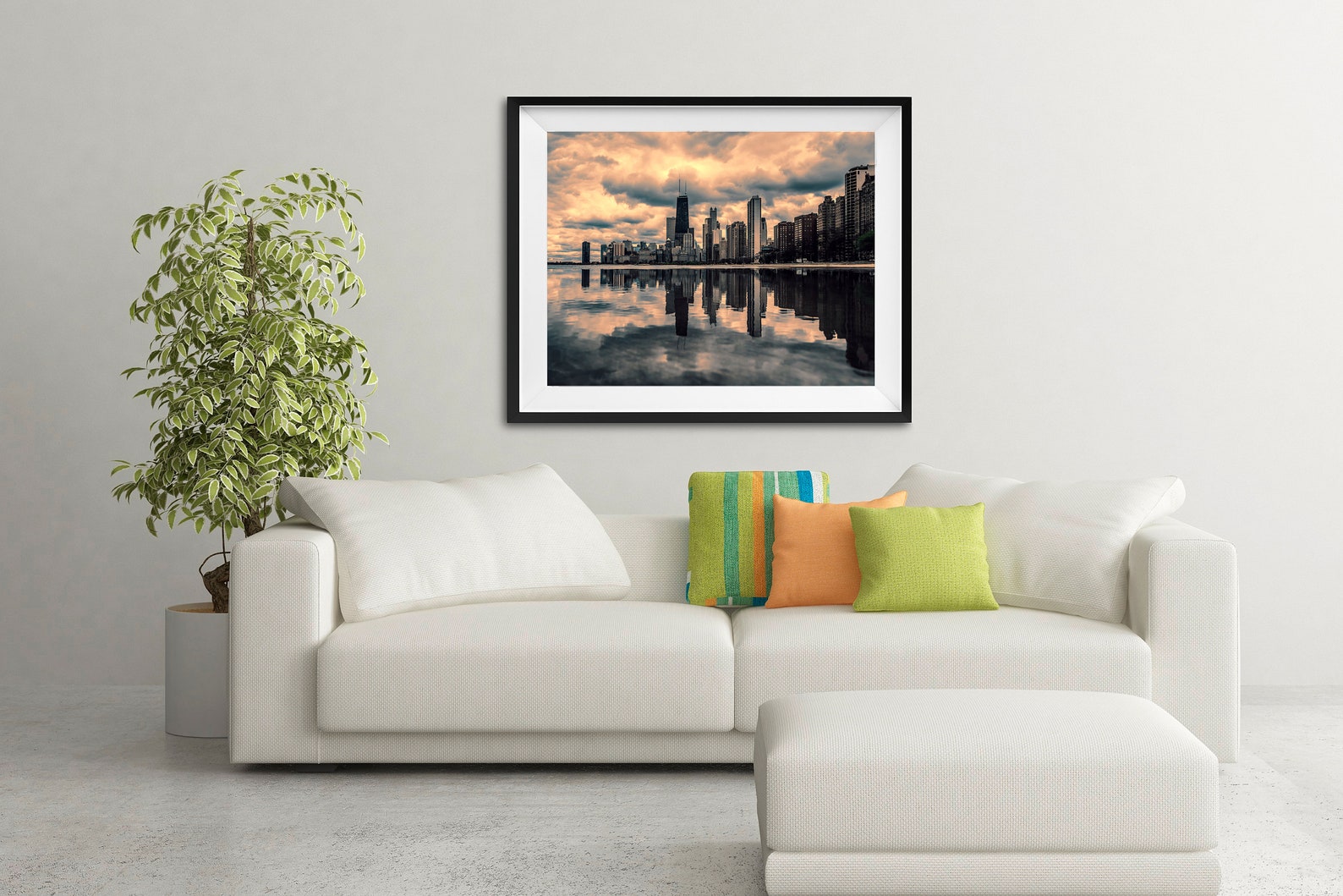 Chicago Skyline Sunset, Chicago Wall Art, Chicago Cityscape, Chicago ...