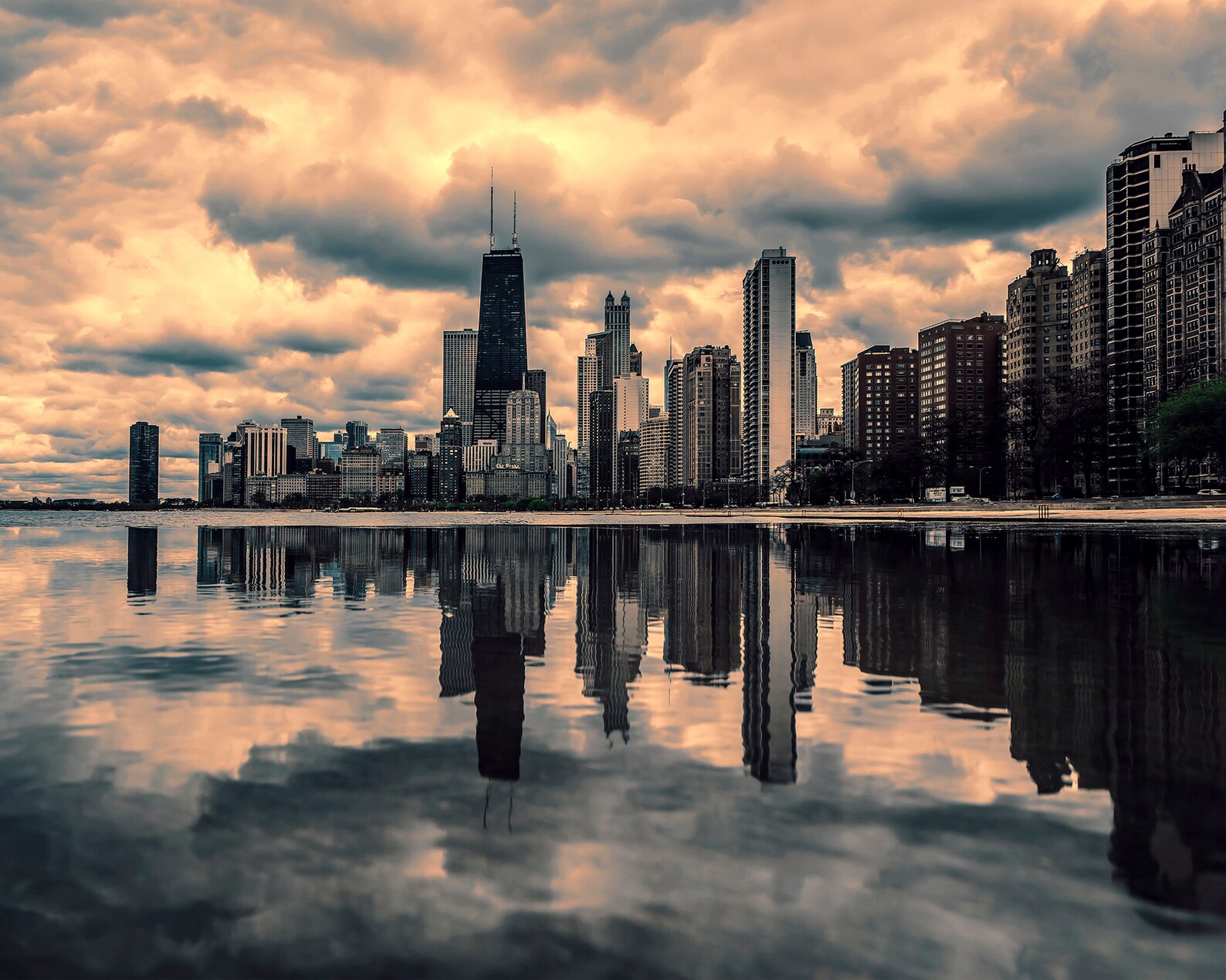 Chicago Skyline Sunset, Chicago Wall Art, Chicago Cityscape, Chicago ...