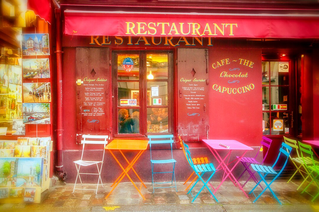 Paris Cafe Picture, Montmartre Cafe, Paris Wall Art, Paris Art Print ...