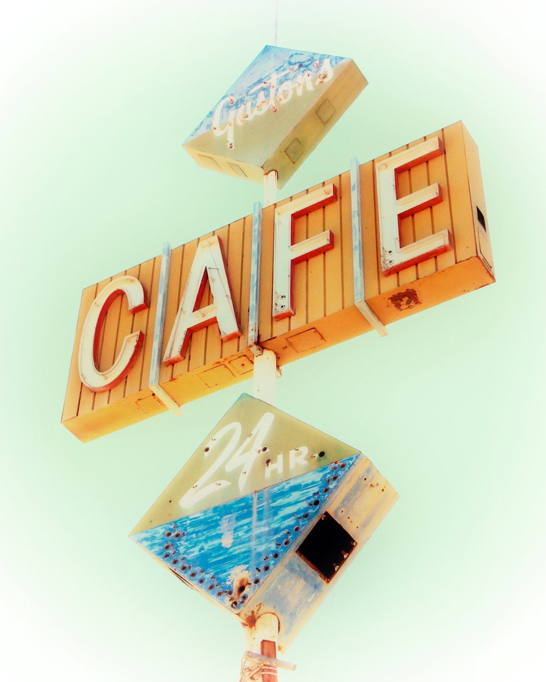 Vintage Sign Vintage Cafe Sign Retro Art Mid Century Modern Retro ...