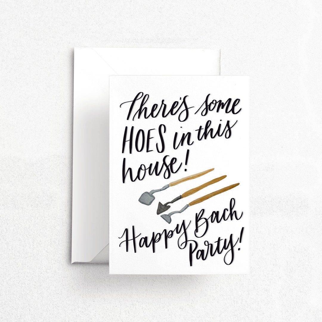 Hoes in This House Bachelorette Card Watercolor & Calligraphy Gift for ...