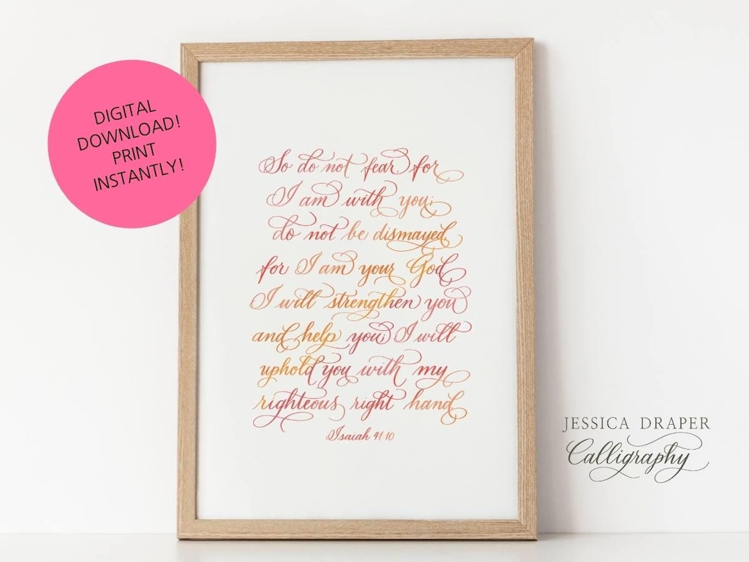 Do Not Fear Bible Verse Digital Printable | Calligraphy Art | Religious ...