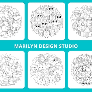 A Bundle of Coloring Pages - Doodles - Mandala - Etsy