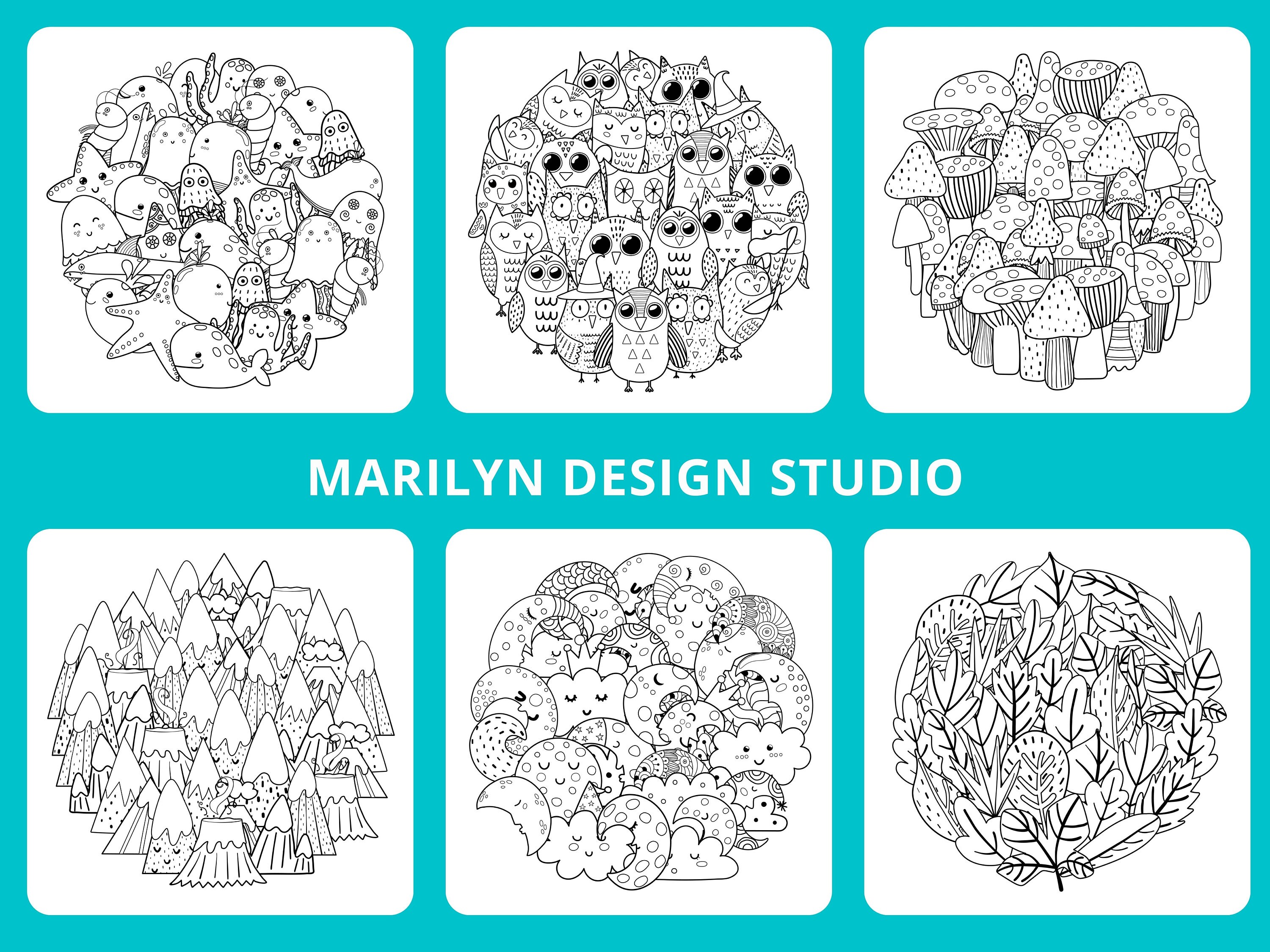 A Bundle of Coloring Pages - Doodles - Mandala - Etsy