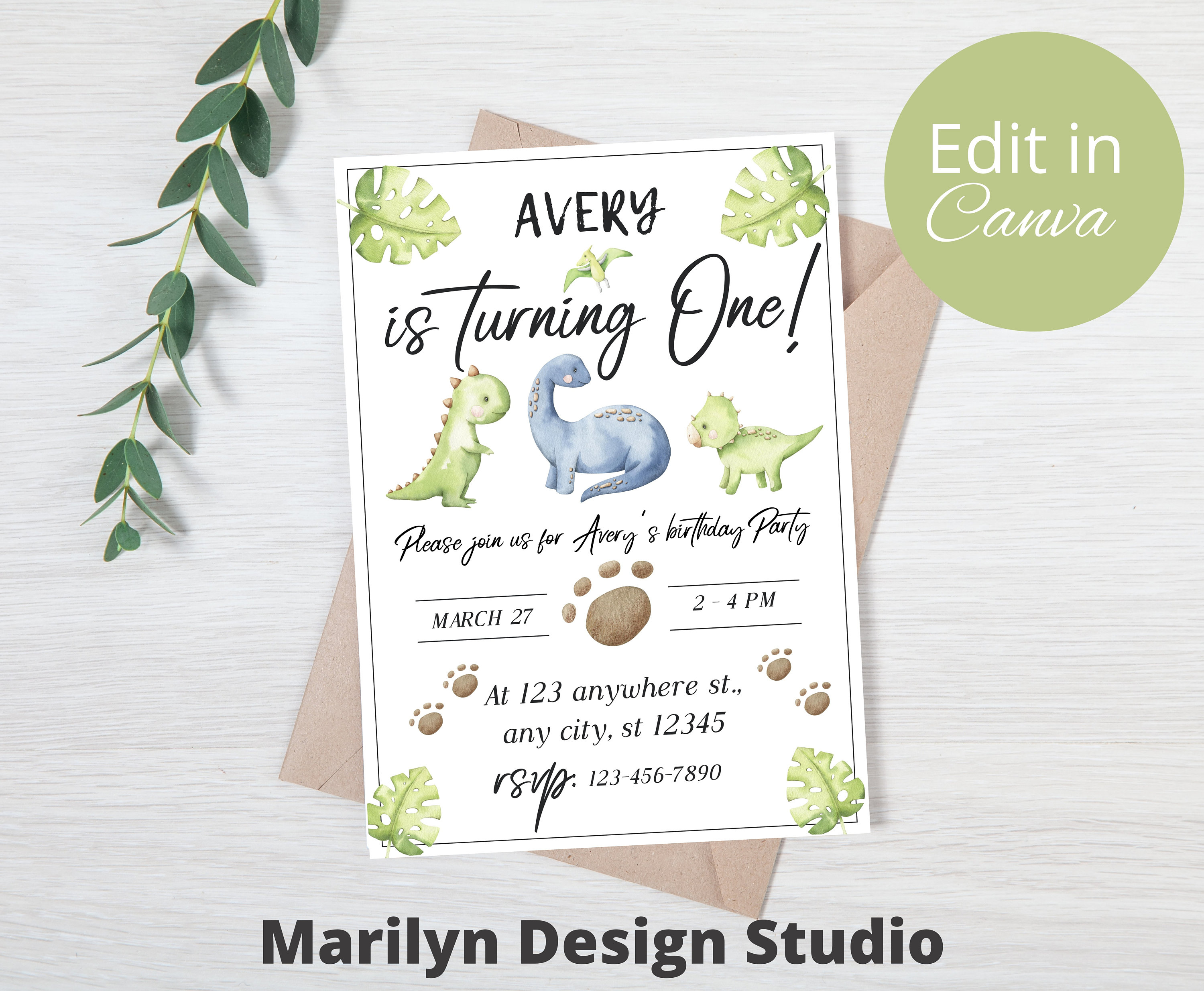 Dinosaur Birthday Invitation Dino Boy Kids Birthday Party - Etsy