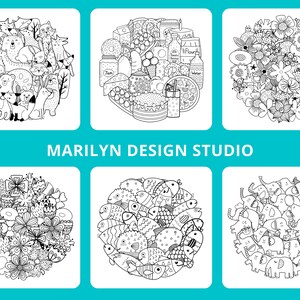 A Bundle of Coloring Pages - Doodles - Mandala - Etsy