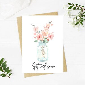 Get Well Soon Card, Watercolor, Last Minute Instant Downloadable Card ...