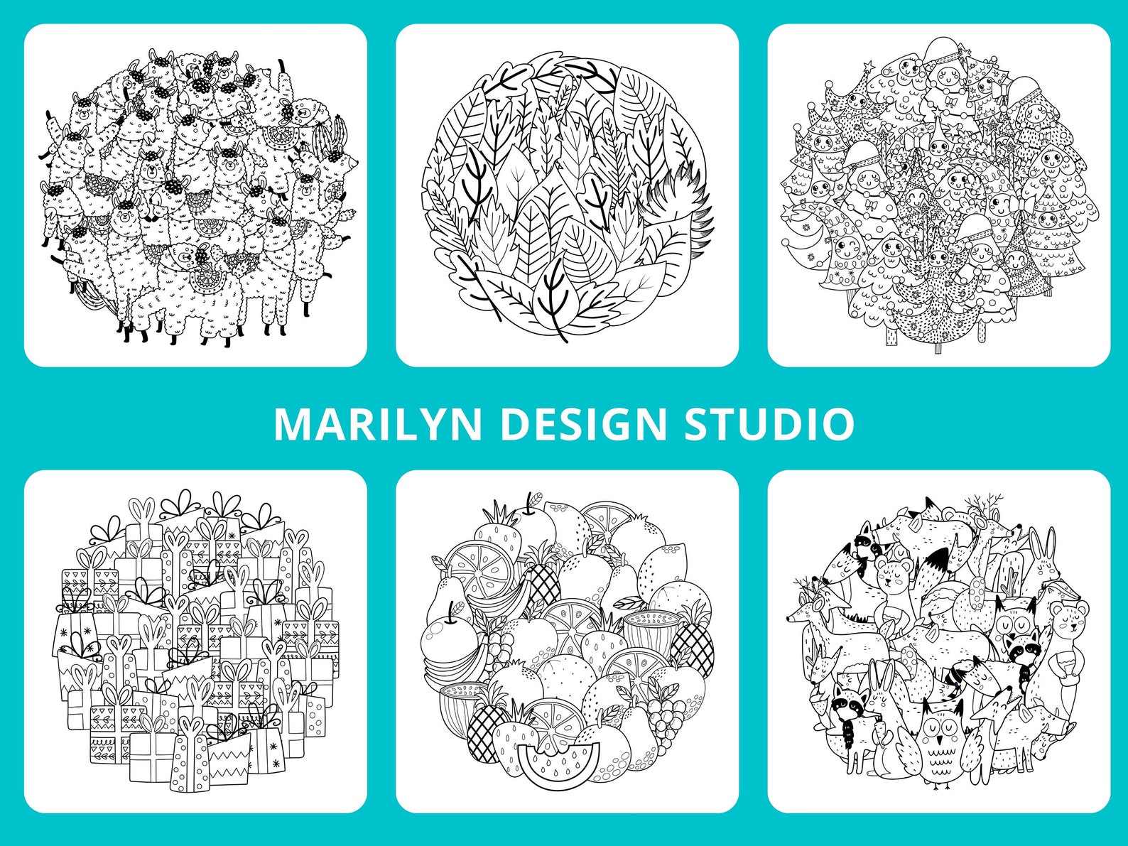 A Bundle of Coloring Pages Doodles Mandala - Etsy