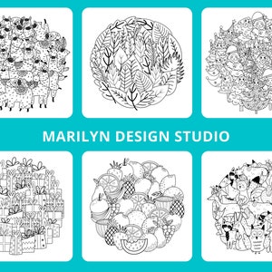 A Bundle of Coloring Pages - Doodles - Mandala - Etsy