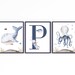 Boy Monogram Letter P, Under the Sea Digital Print, Boy Nursery, Under ...