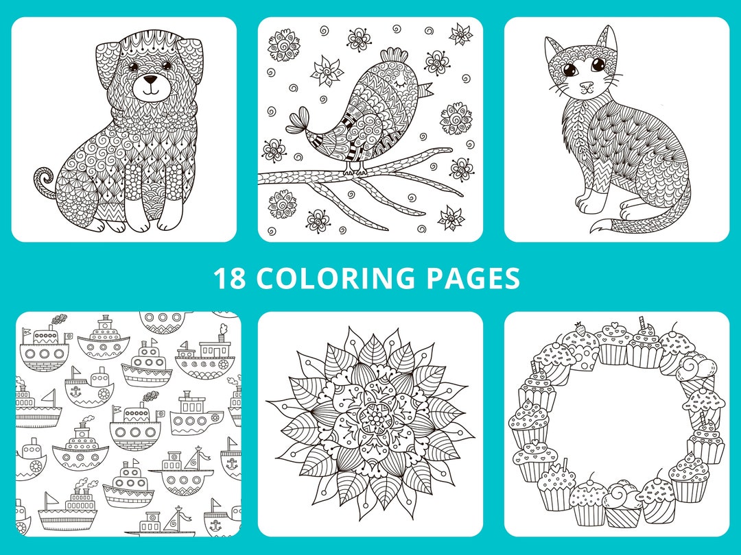 A Bundle of Coloring Pages - Doodles - Mandala - Etsy