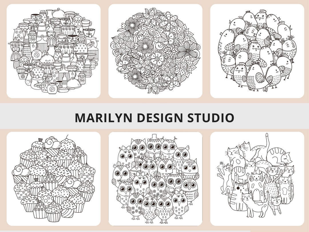 A Bundle of Coloring Pages - Doodles - Mandala - Etsy