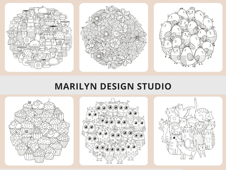 A Bundle of Coloring Pages - Doodles - Mandala - Etsy