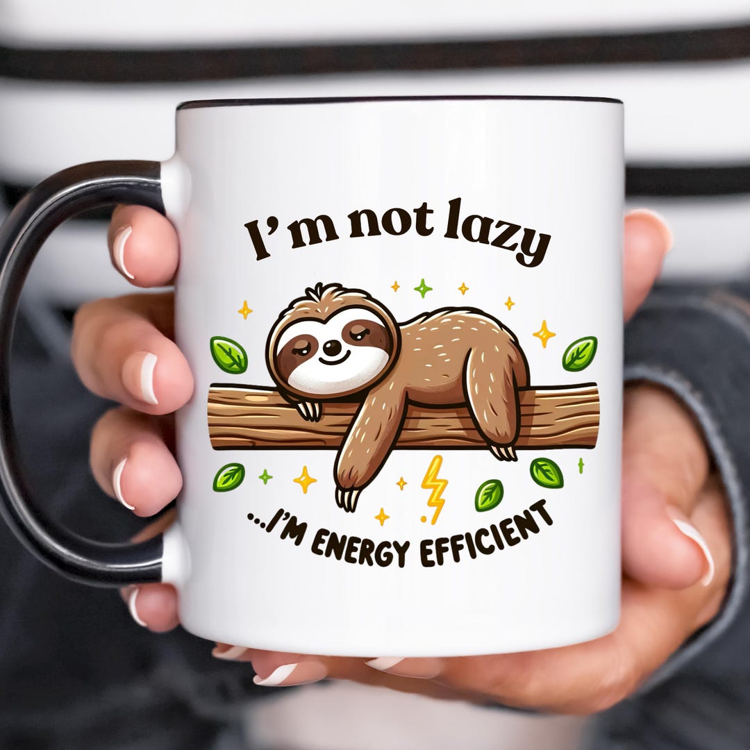 Sloth Coffee Mug: Funny 'energy Efficient' Animal Cup - Etsy Canada