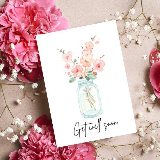 Get Well Soon Card, Watercolor, Last Minute Instant Downloadable Card ...