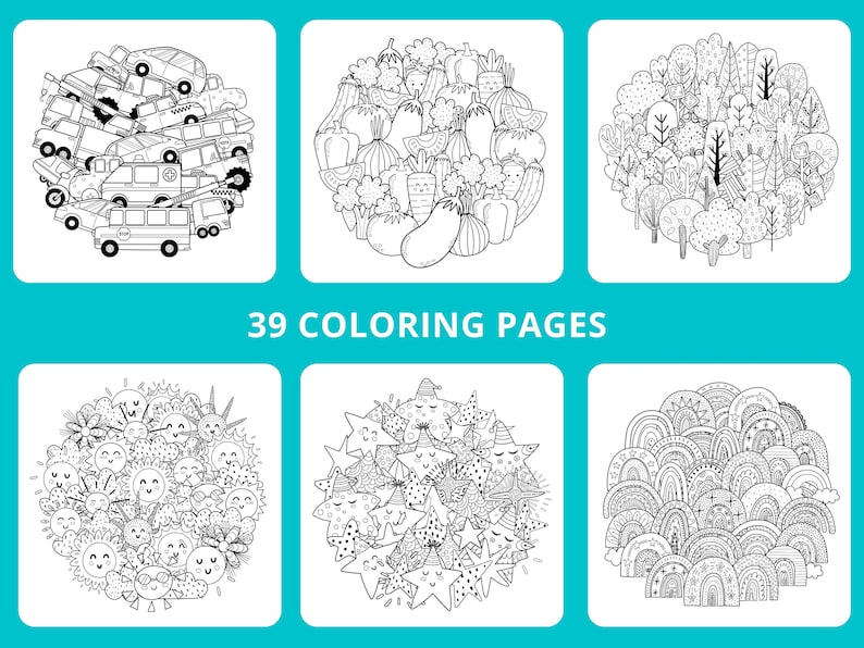 A Bundle of Coloring Pages - Doodles - Mandala - Etsy
