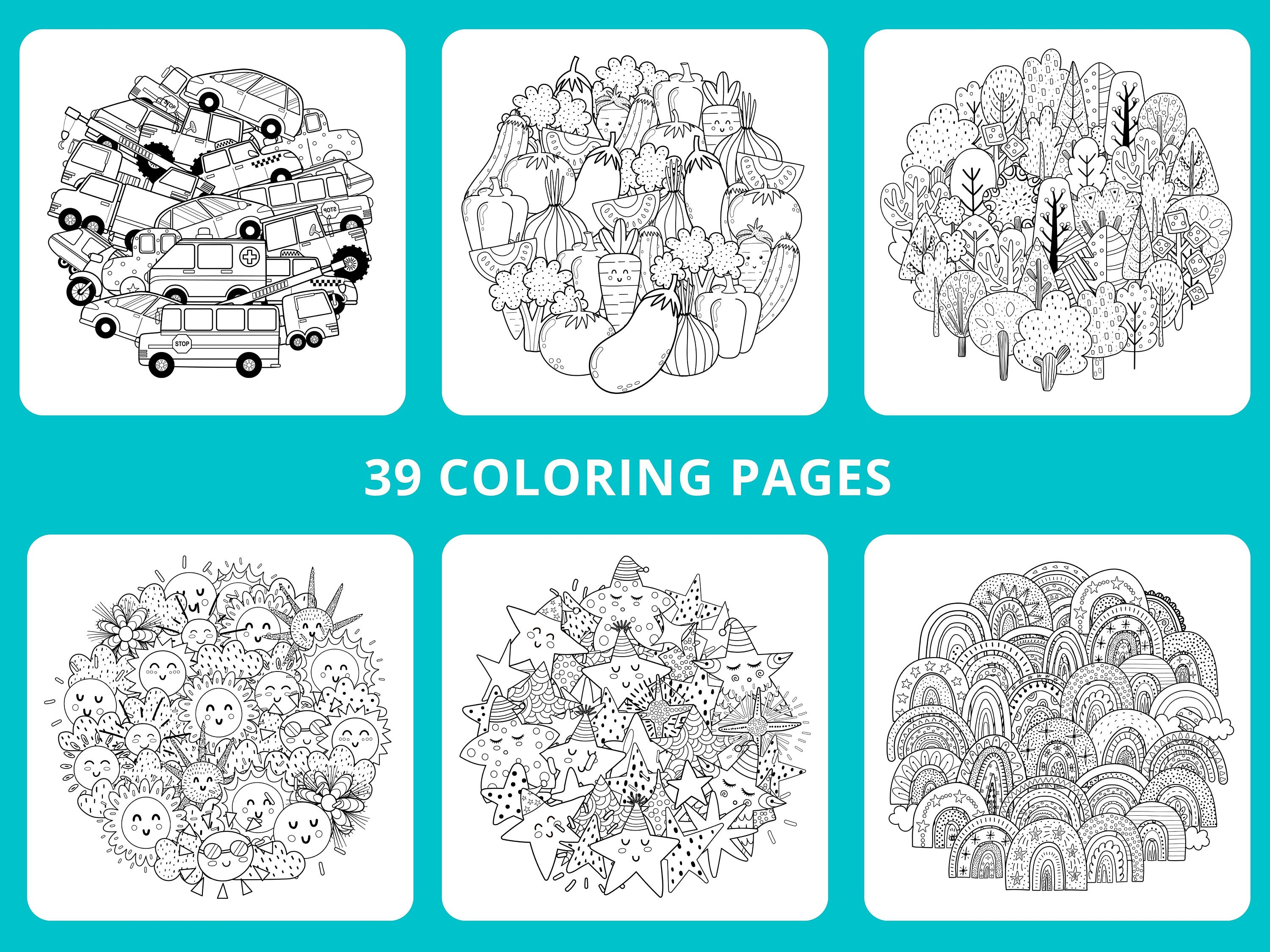 A Bundle of Coloring Pages - Doodles - Mandala - Etsy