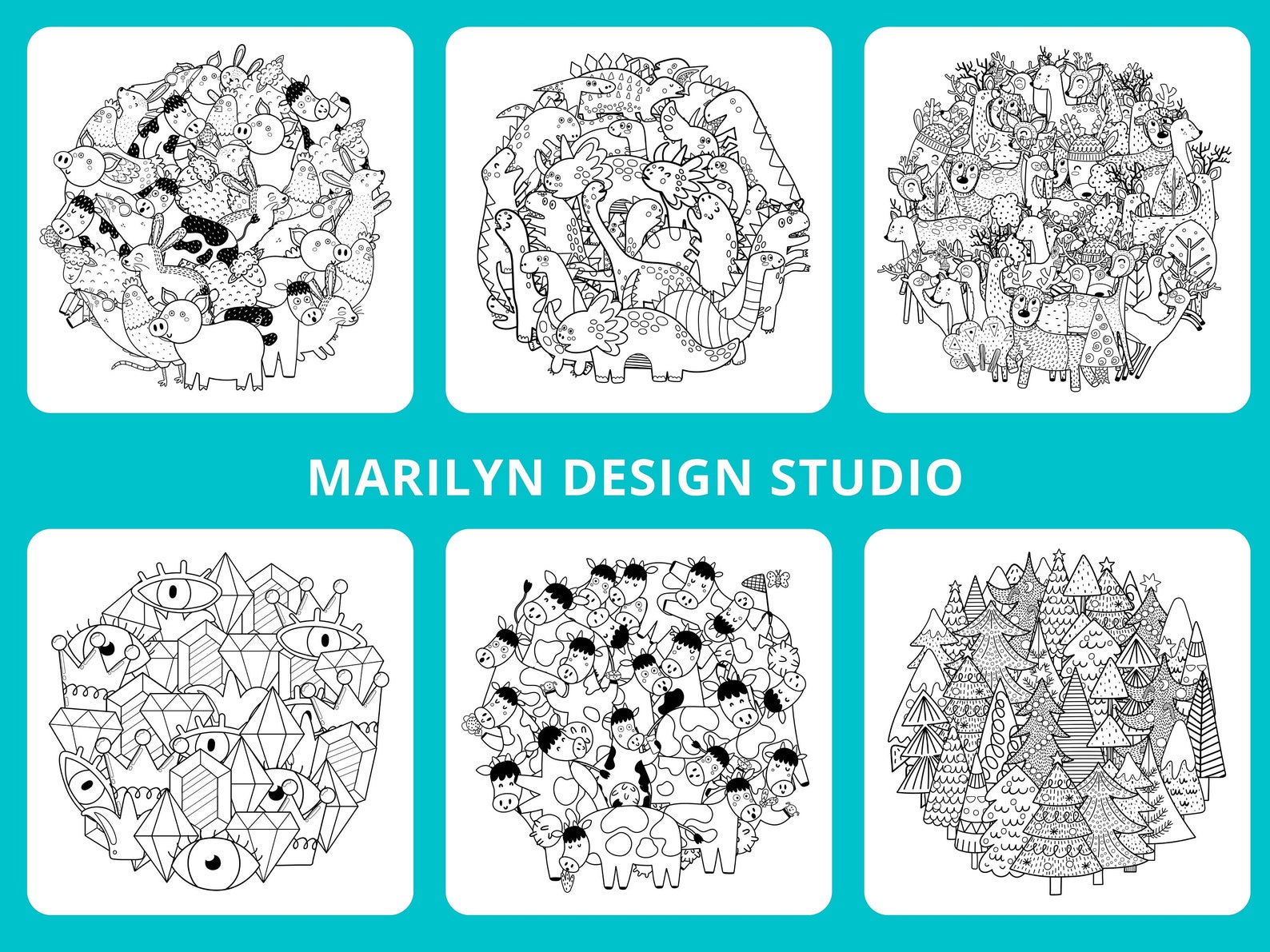 A Bundle of Coloring Pages - Doodles - Mandala - Etsy