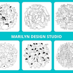 A Bundle of Coloring Pages - Doodles - Mandala - Etsy