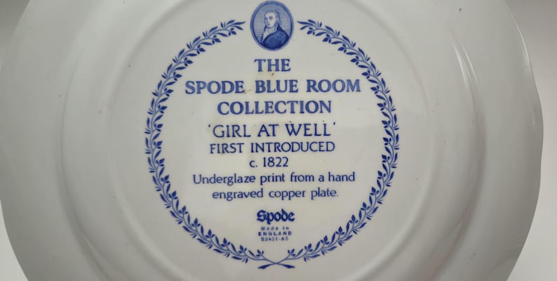 Vintage Spode Blue Room Collection 'girl at Well' Dinner Plate, Made in ...