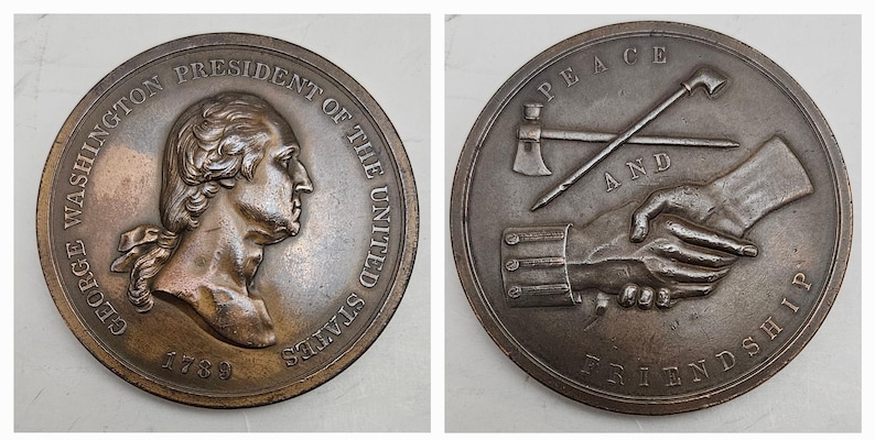 Bronze Medal George Washington Indian Peace Medal (1789), 76 Mm - Etsy