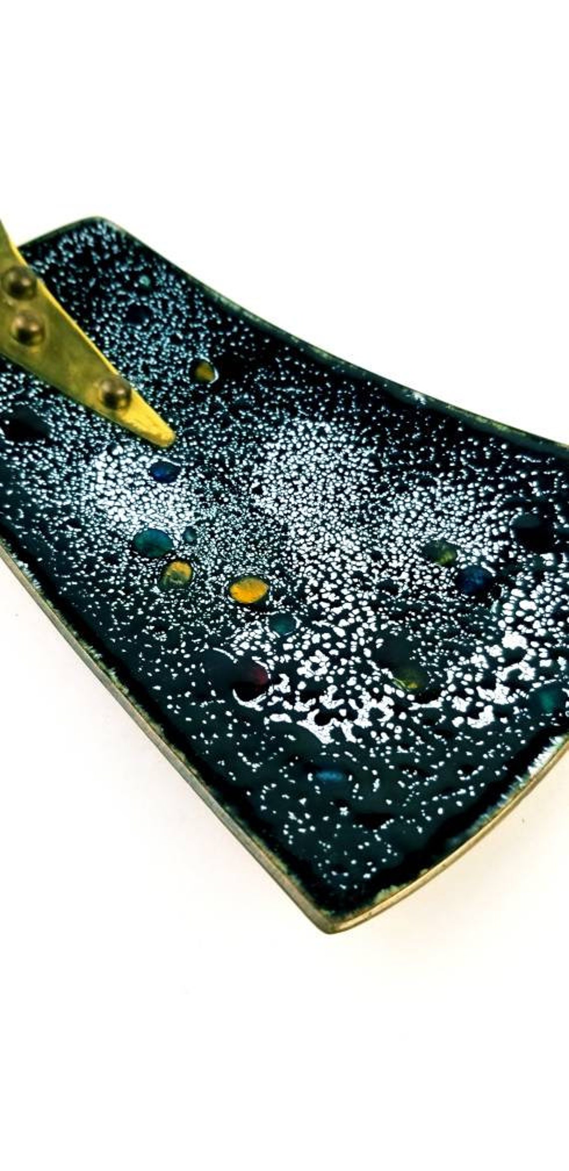 Mid Century Enamel Brass and Copper Tray - Etsy