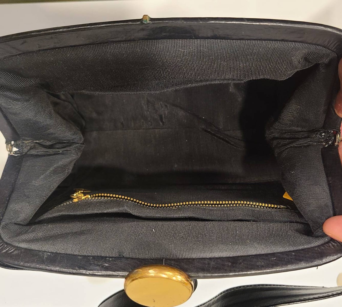 Vintage Block Patent Leather Purse With Pushlock Closure | Etsy