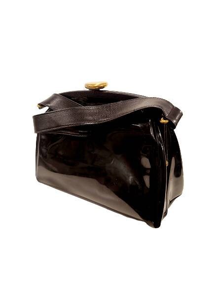 Vintage Block Patent Leather Purse With Pushlock Closure | Etsy