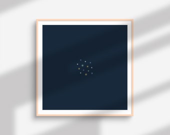 Boho Stars Art Print Mid Century Modern Kids Printable Wall - Etsy