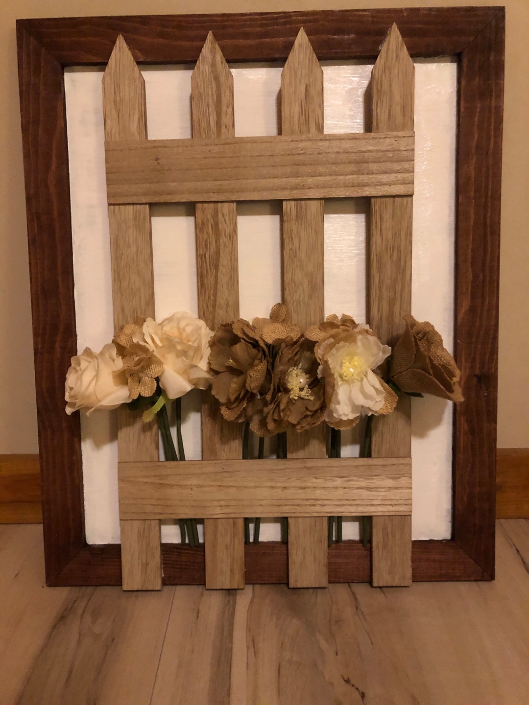 Wood Wall Decor- Flowers and Fences - Etsy