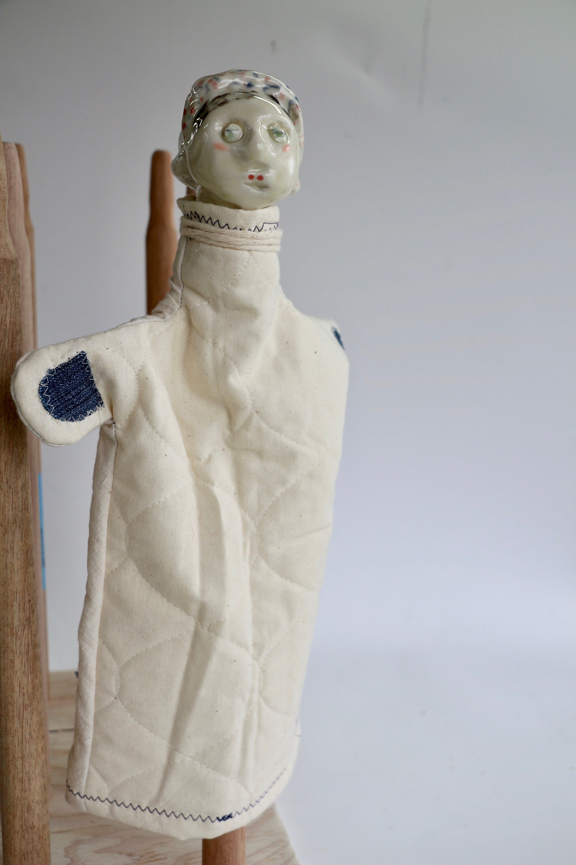 Marionette hand puppet hand puppet porcelain head fairy | Etsy