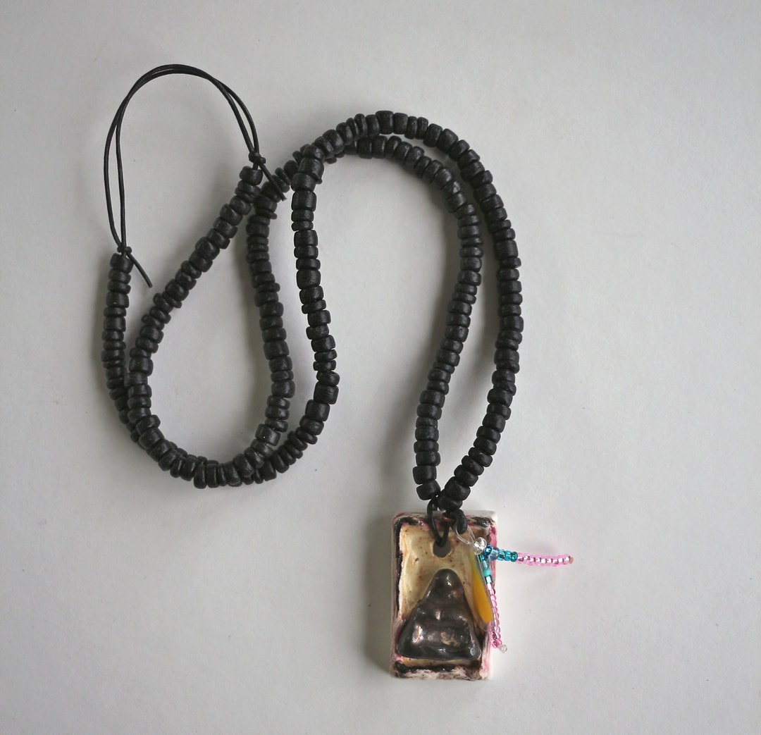 Ceramic amulet Pendant, Mala, Amulet Neckitating Character, Lace ...