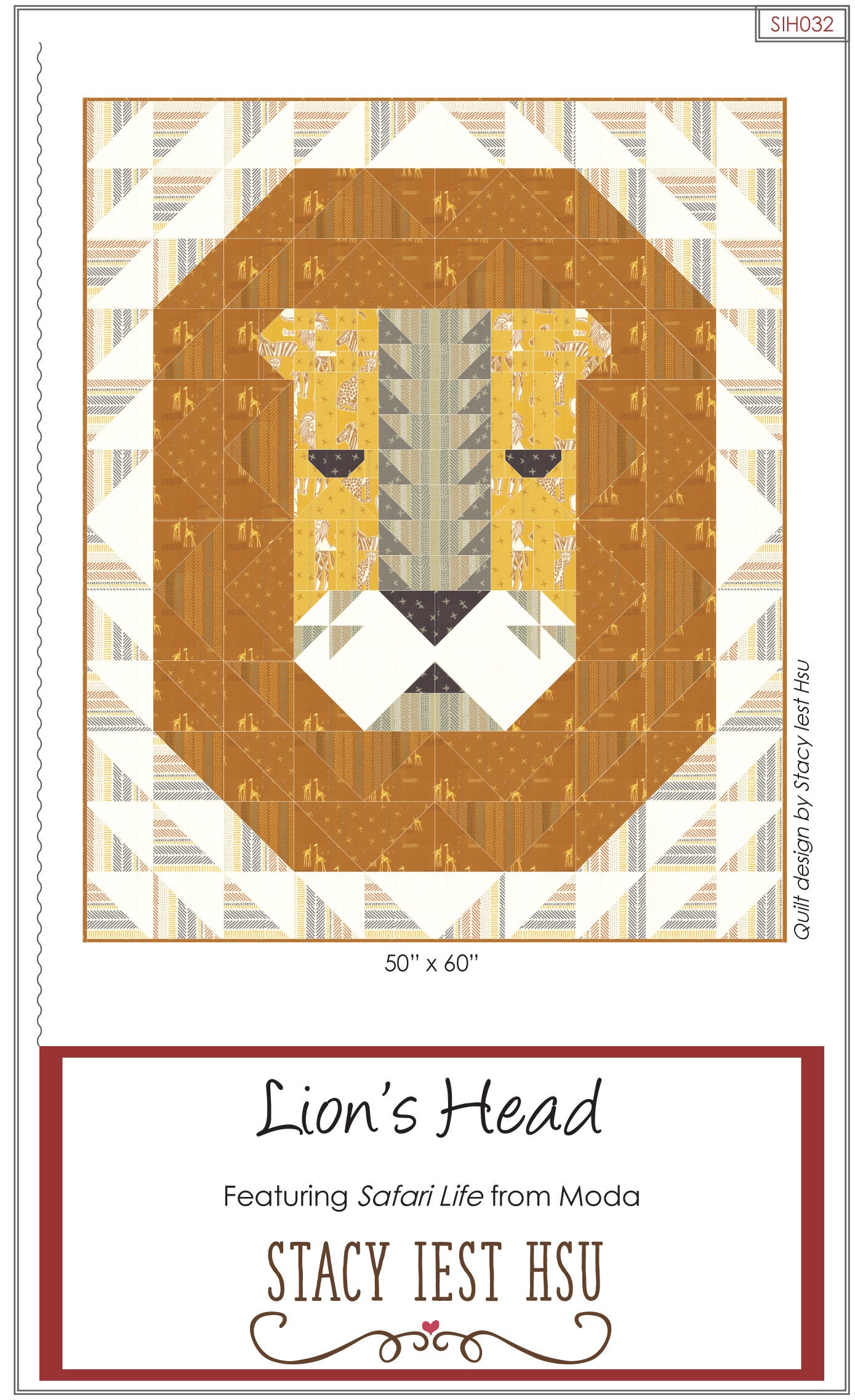 Lion's Head Stacy Iest Hsu Quilt Pattern PDF - Etsy