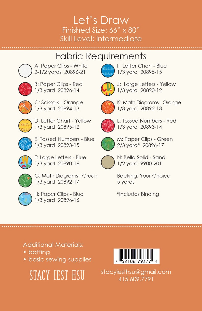 Let's Draw Stacy Iest Hsu Quilt Pattern PDF - Etsy