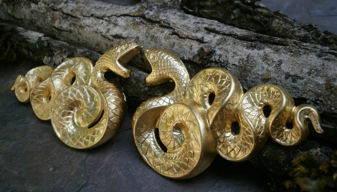 Raw Brass Stamping Snake Right and Left Pair Made in the USA - Etsy