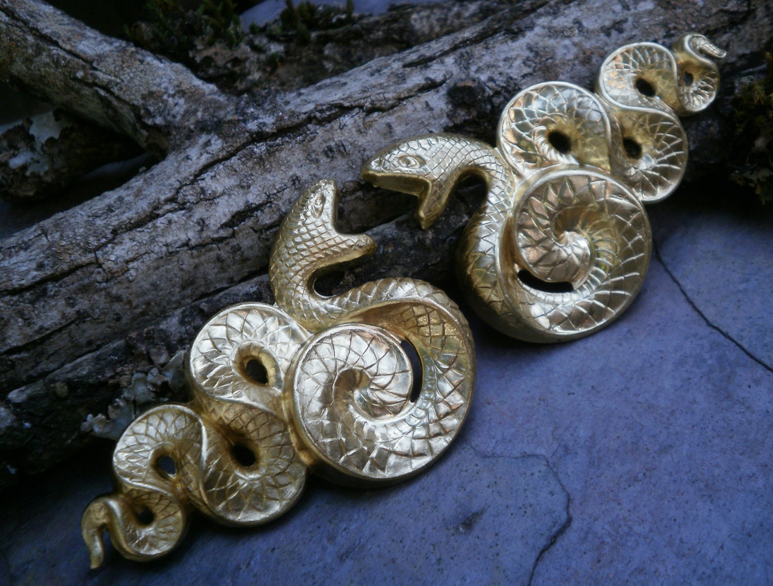 Raw Brass Stamping Snake Right and Left Pair Made in the USA - Etsy