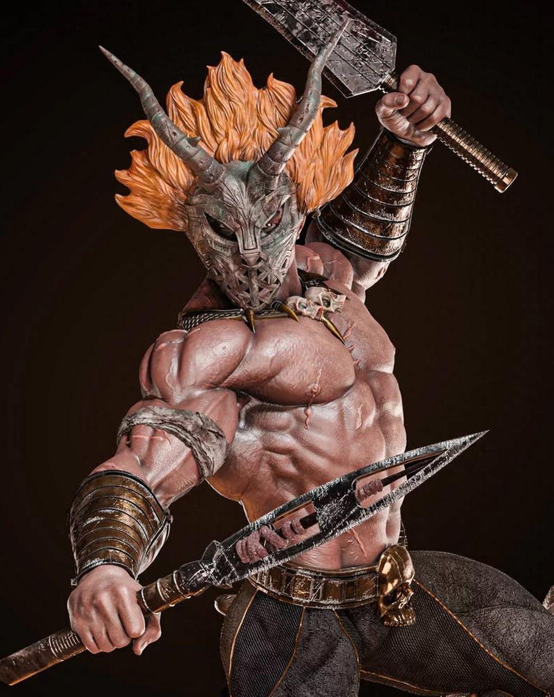 Hand-painted Barbarian Warrior Figurine: 1/6 Fantasy Collectible - Etsy