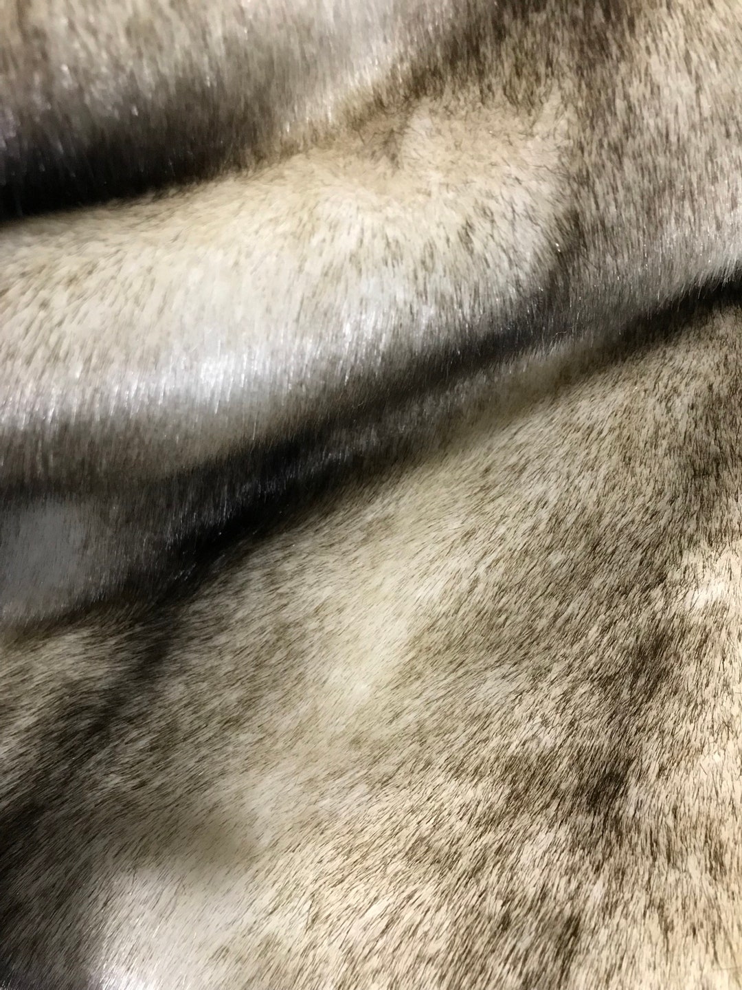 32 by 30 Beige and Dark Brown Faux Fur Lined Faux Fur Faux Fur Destash ...