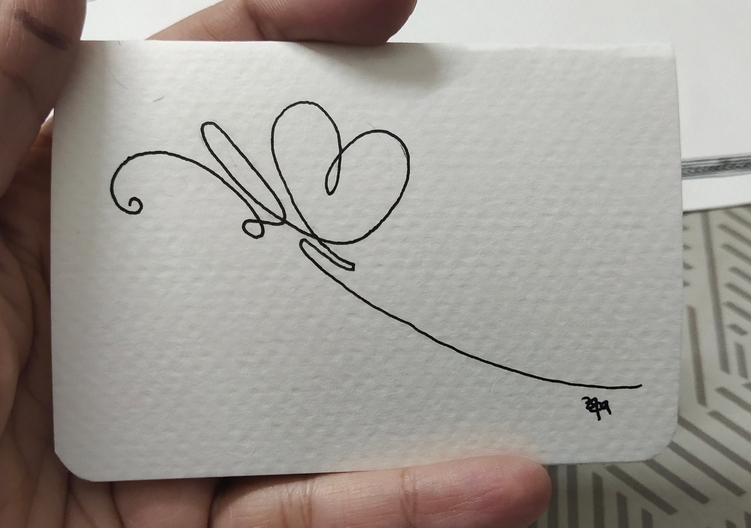 One Line Drawing,handmade Greeting Card, Blank Inside Card, Notecards ...