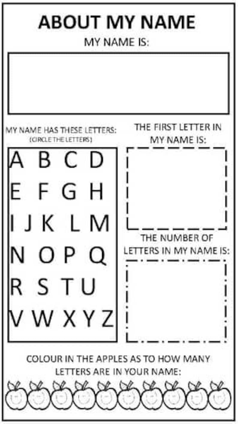 All About My Name (letter Recognition) (digital Download) - Etsy