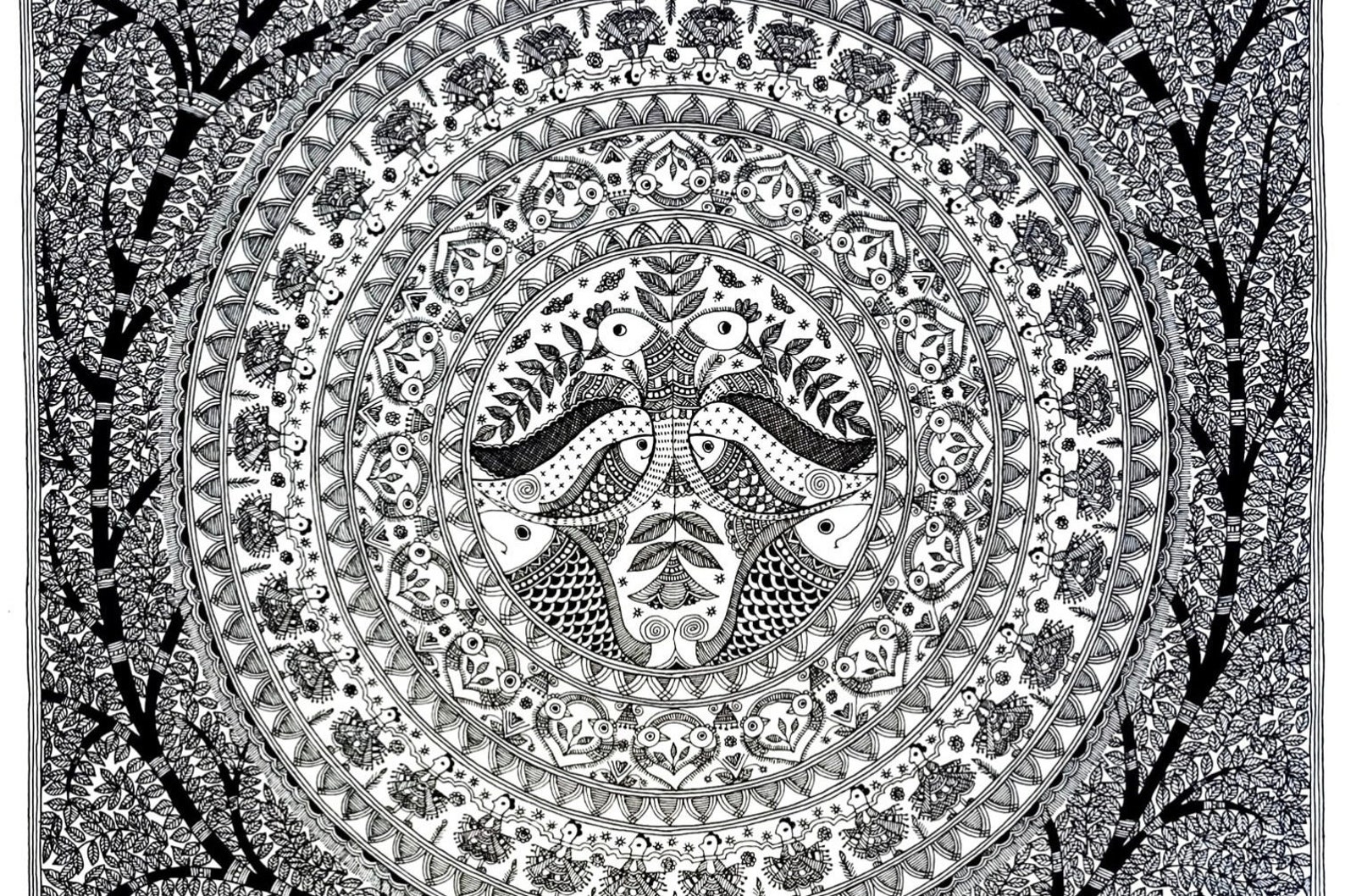 The Tree of Life, Godna Painting, Madhubani Painting, Mithila Art ...