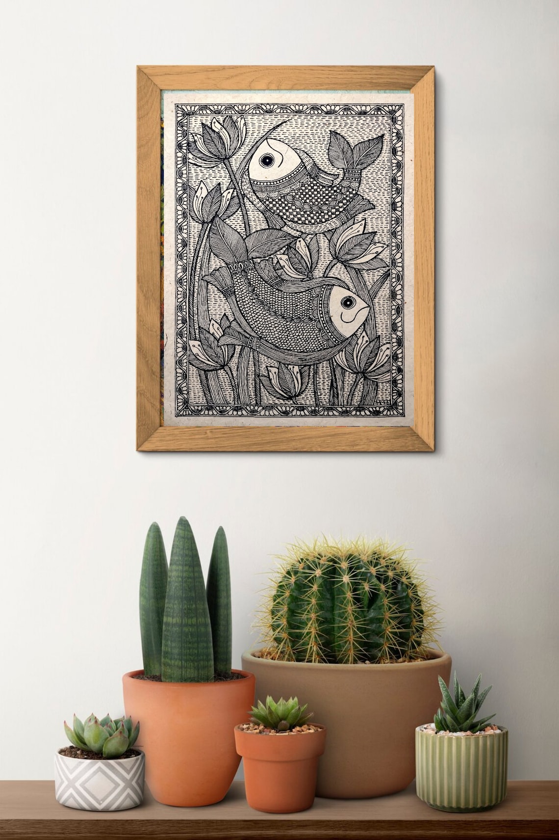 Madhubani Fish, Mithila Painting, Authentic Mithila Art, Housewarming ...