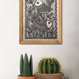 Madhubani Fish, Mithila Painting, Authentic Mithila Art, Housewarming ...