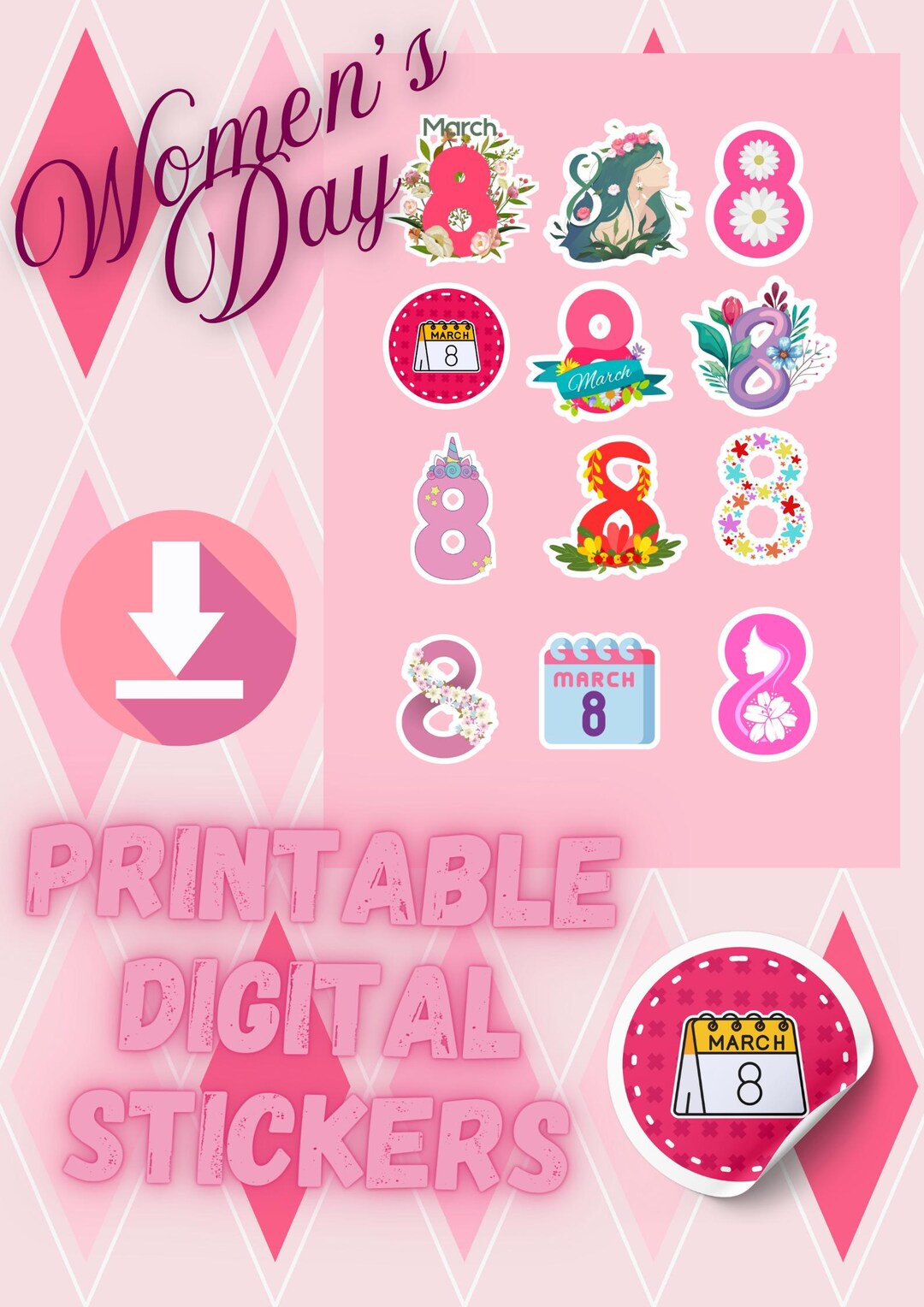 International Women's Day Sticker Pack, Girl Power, Equality Stickers ...