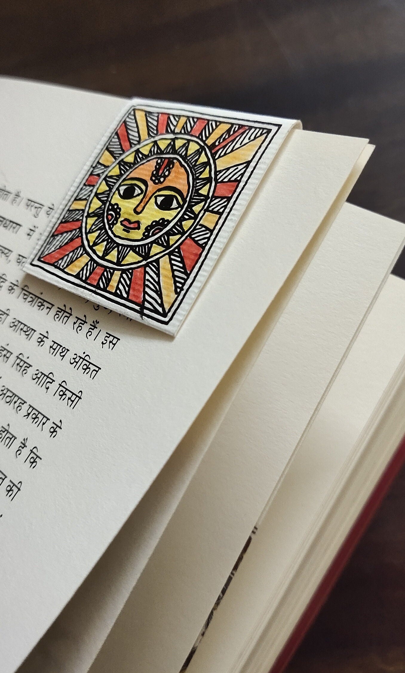 Madhubani Hand Drawn Magnetic Bookmark,madhubani Motifs,indian Folk Art ...