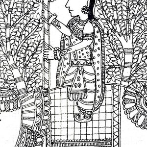 Madhubani Painting Royal Mahout Coloring Page, Hand Drawn Mahout ...