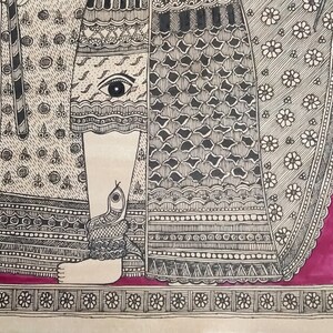 Madhubani Painting Ardhnareshwari,shiva Parwati, Shaktii,traditional Indian Folk Art,original ...