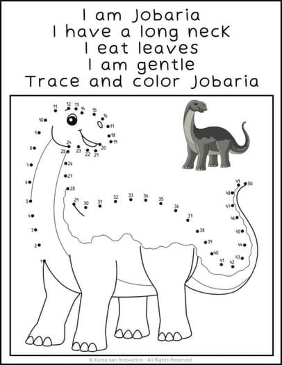 Dinosaur Tracing Worksheet & Coloring Pages, Preschool, Pre-k ...